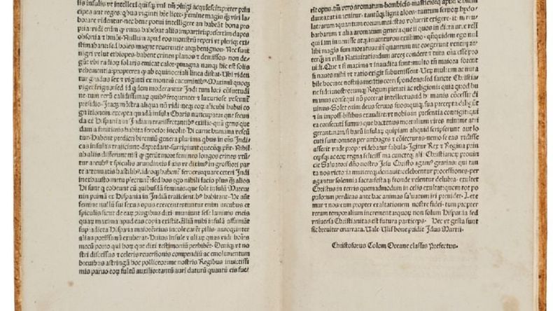 Subastan una carta de Cristóbal Colón a los Reyes de España